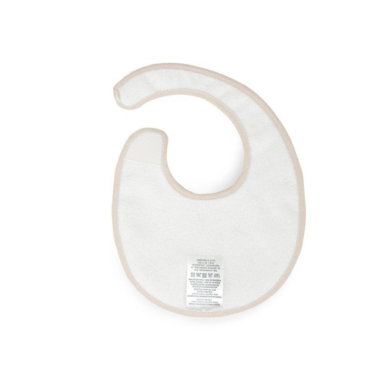 ROUND BIB VELCRO RABBIT BEIGE 16x19x1 CM