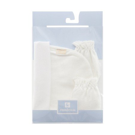 CAP & MITTENS .. LISO BEIGE